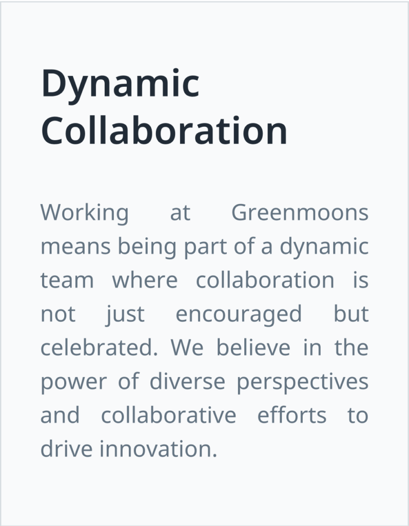 Greenmoons Life is more than workplace. But house of happiness.
